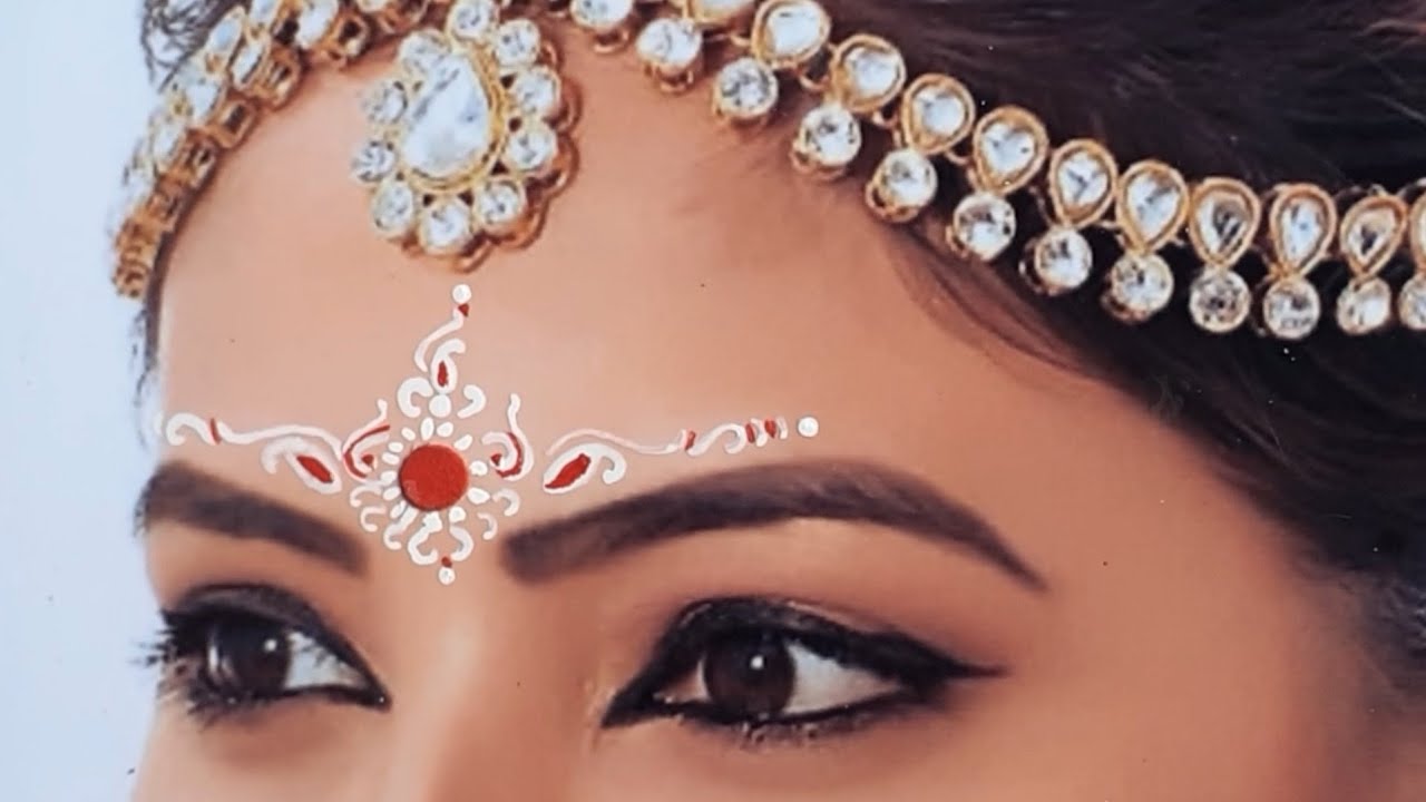 BEAUTIFUL CHANDAN DESIGN/BINDI /Bridal KALKA DESIGN #কলকা ডিজাইন ...