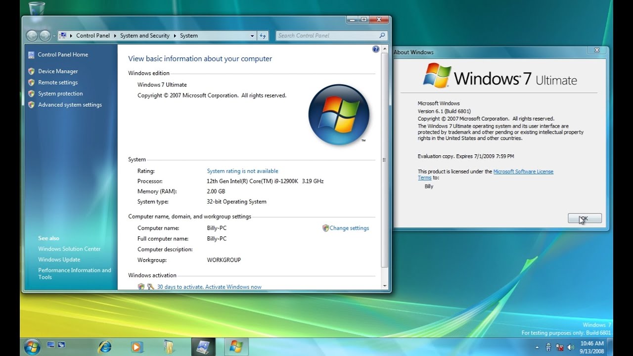 Windows 7 Build 6801 - YouTube
