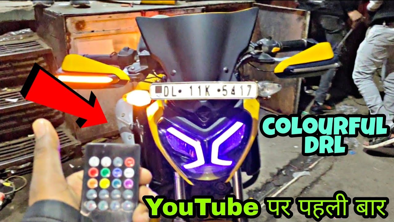 TVS Raider modification | raider headlight DRL modified | Raider Tyre ...