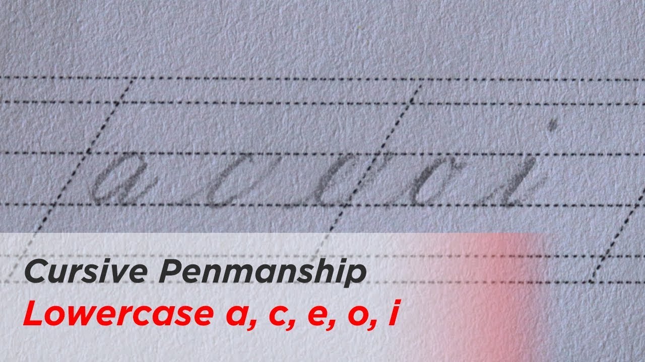 How to Write Cursive 1 - Short Letters a, c, e, o, i - YouTube