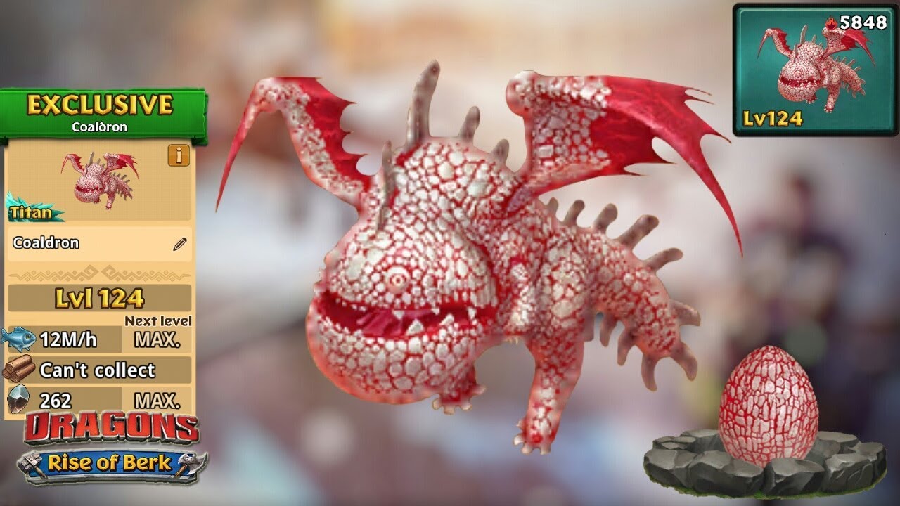 New Exotic Coaldron (Exclusive Eruptodon) Max Level 124 | Dragons: Rise ...