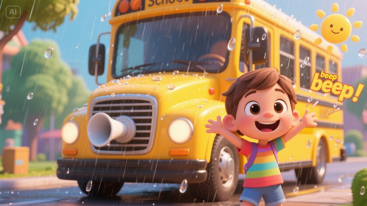 The Busy School Bus Song | Fun School Bus Rhyme for Kids | Ride to ...