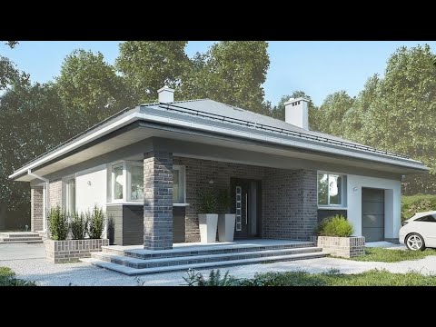 Одноэтажный дом 12x13 м., с 3-мя спальнями и гаражом. Проект «Скай Лайт», 115 кв.м.