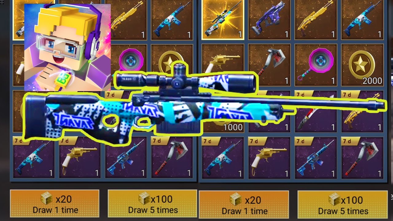 Blockman GO - Frontline - SUPER RARE WEAPON - AWM Restricted Area Skin ...