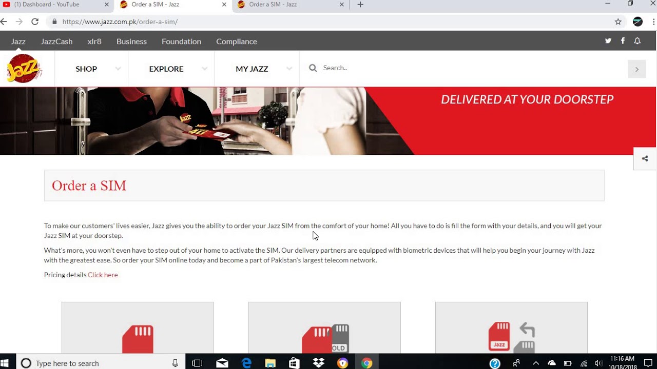 how to order jazz sim online to your doorstep by hussain studio - YouTube