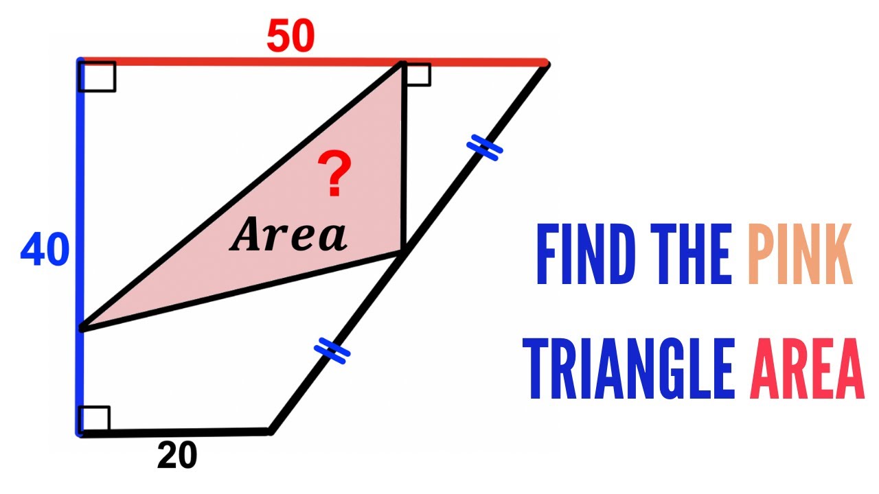 Can you find the Pink Triangle area? | (Fun Puzzle) | #math #maths | # ...