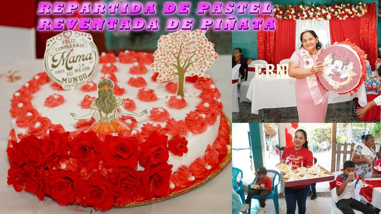 Repartida de Pastel y Reventada de Piñata en el Cumpleaños de Doña ...