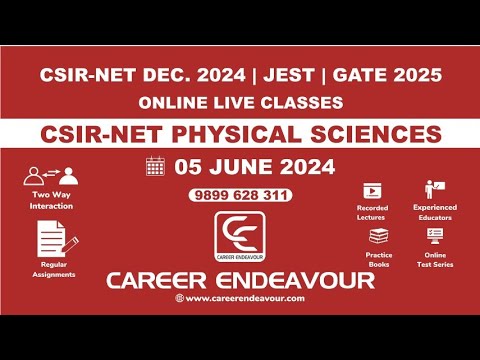 CSIR-NET Physical Sciences Online Classes | Career Endeavour - YouTube