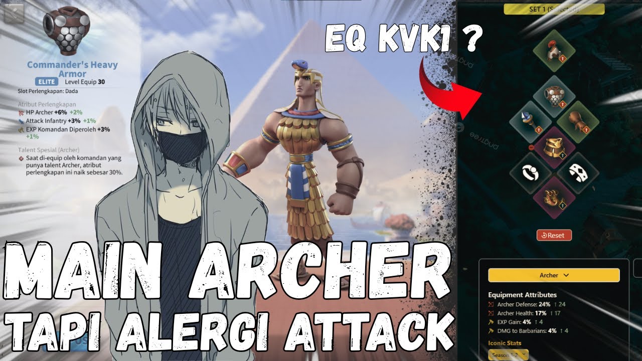 Aku akan memulai menyuarakan bahwa EQUIPMENT ARCHER tidak perlu banyak ...