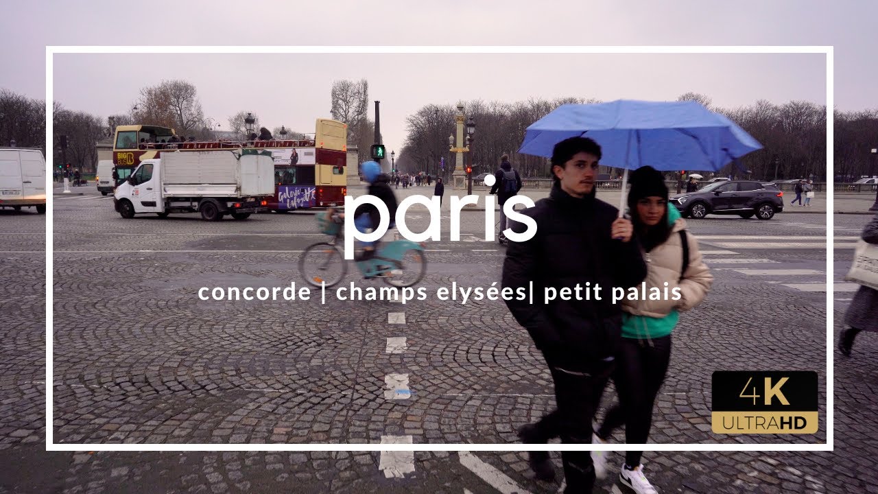 Paris in the Rain || Paris 4K || Champs Elysées - YouTube