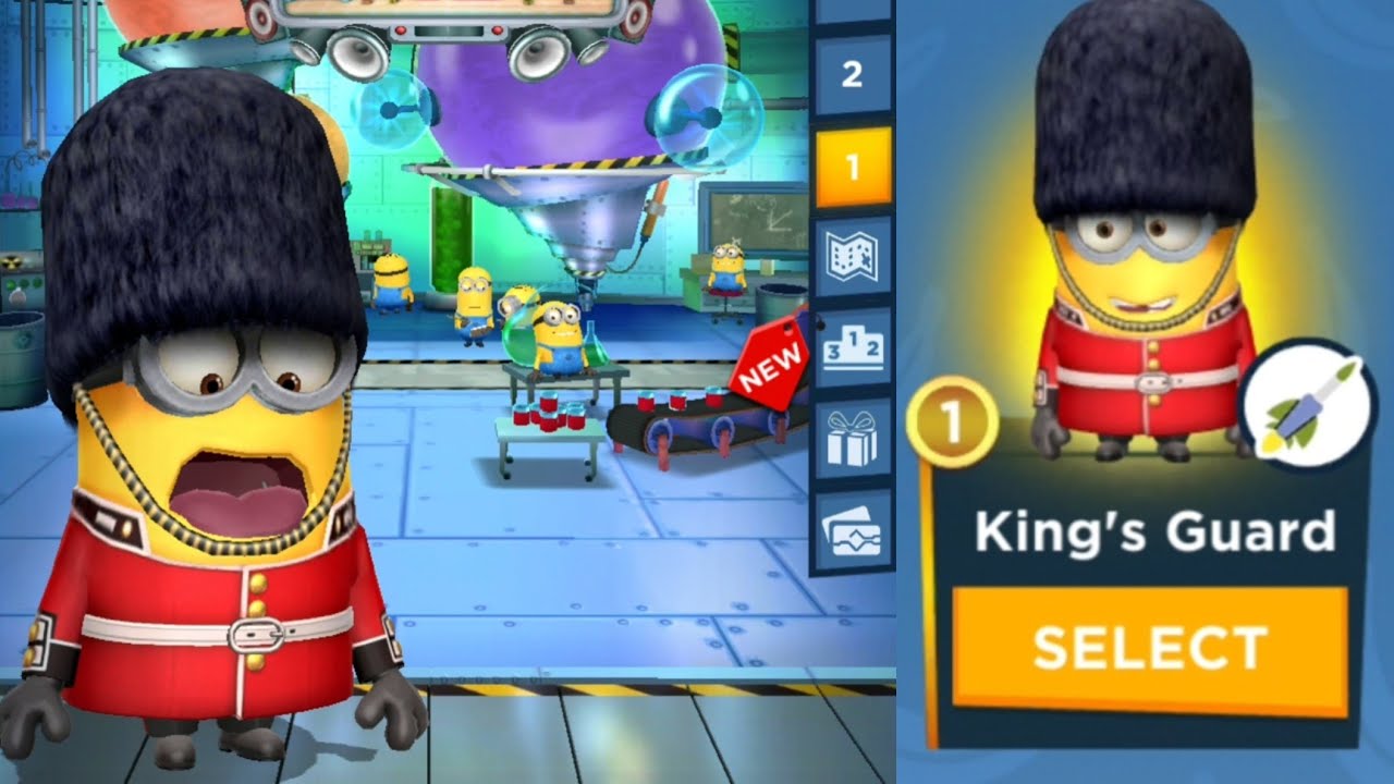 Minion rush King's Guard costume minions run | Lovely Toys prize pod ...
