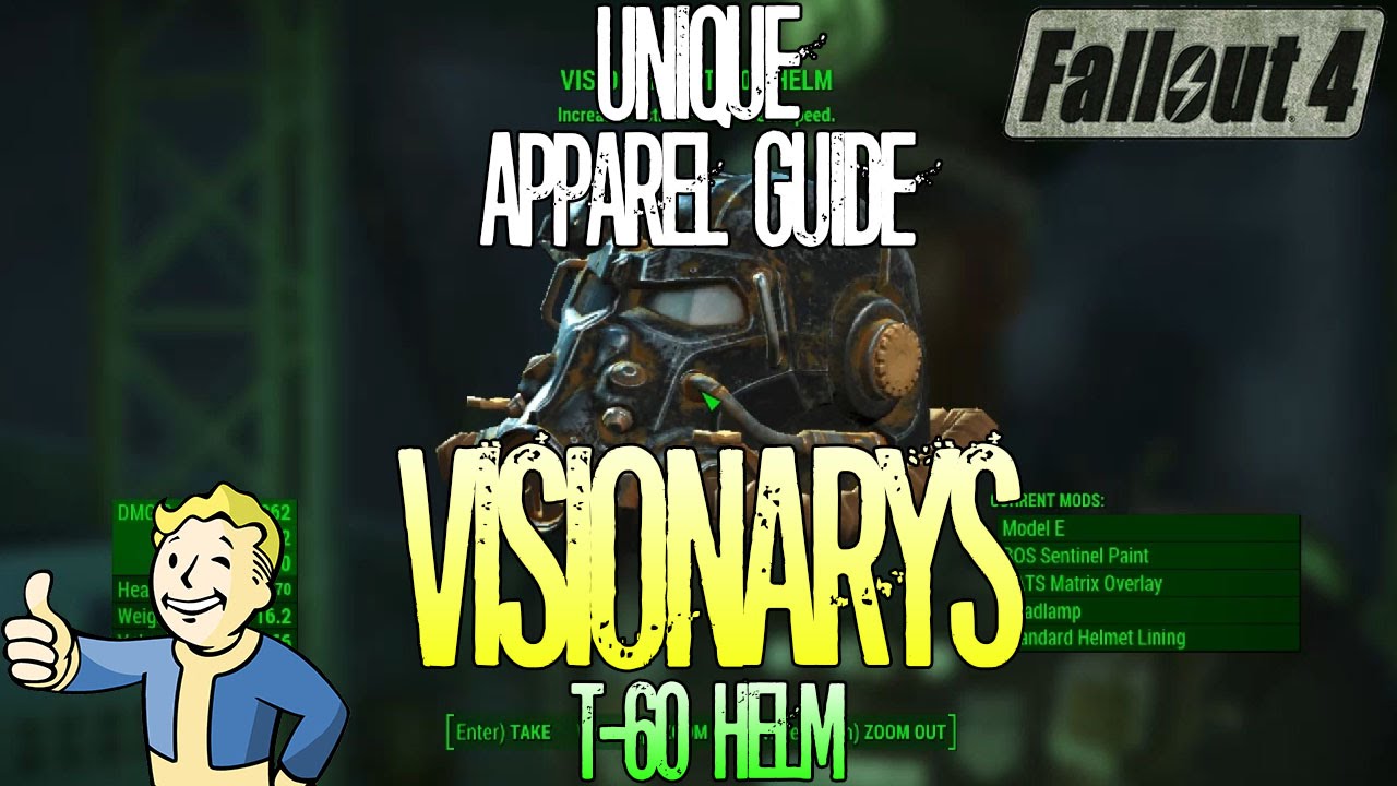 Fallout 4 | Visionary's T-60c Helm | Unique Rare Apparel | Location ...