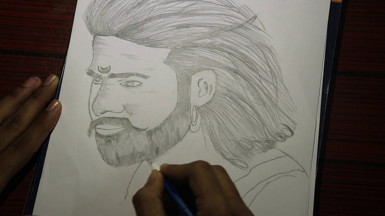 HOW TO DRAW BAHUBALI DRAWING - YouTube