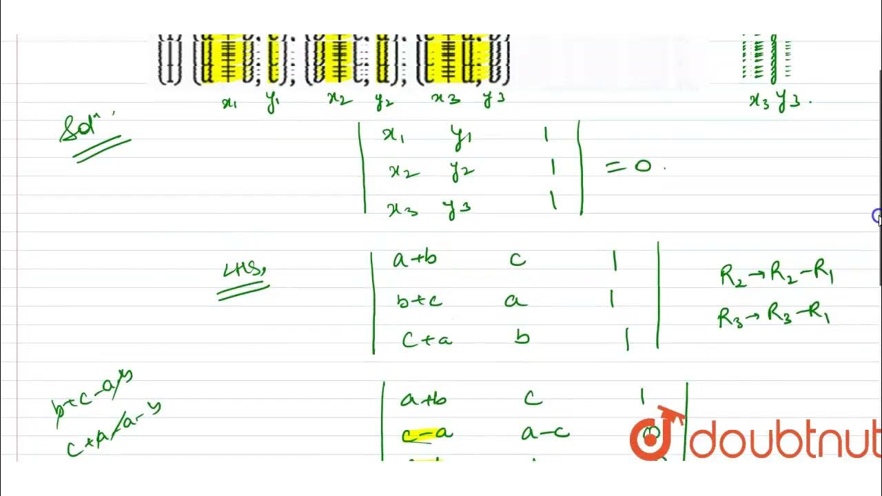 Using determinants, show that the following points are collinear : (i ...