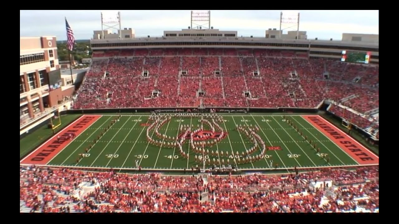 The Oklahoma State University Cowboy Marching Band performs the music ...