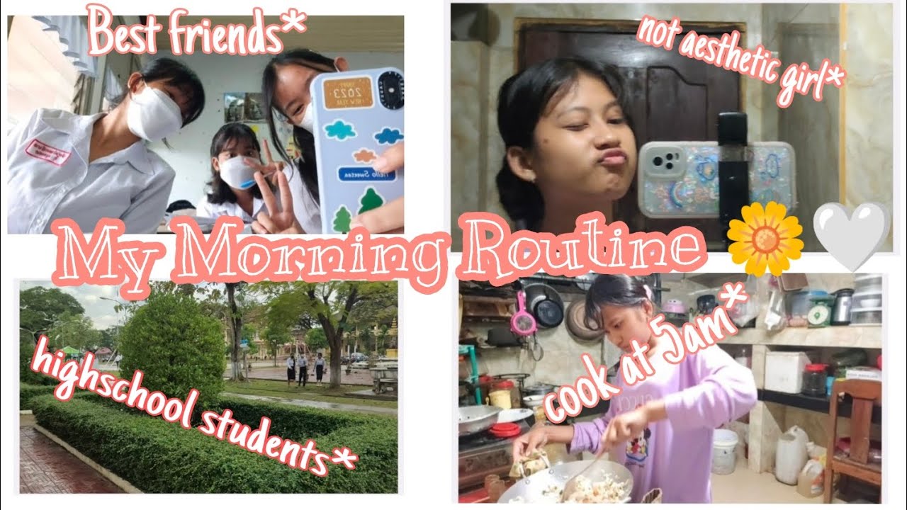 Morning Routine as a high school student 🤍 get up at 5am,cook,study ...
