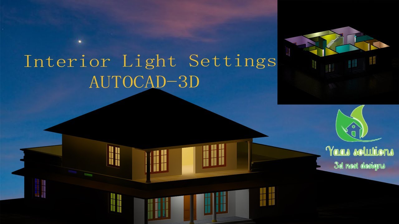 Interior lights setting in Autocad 3D/HD - YouTube