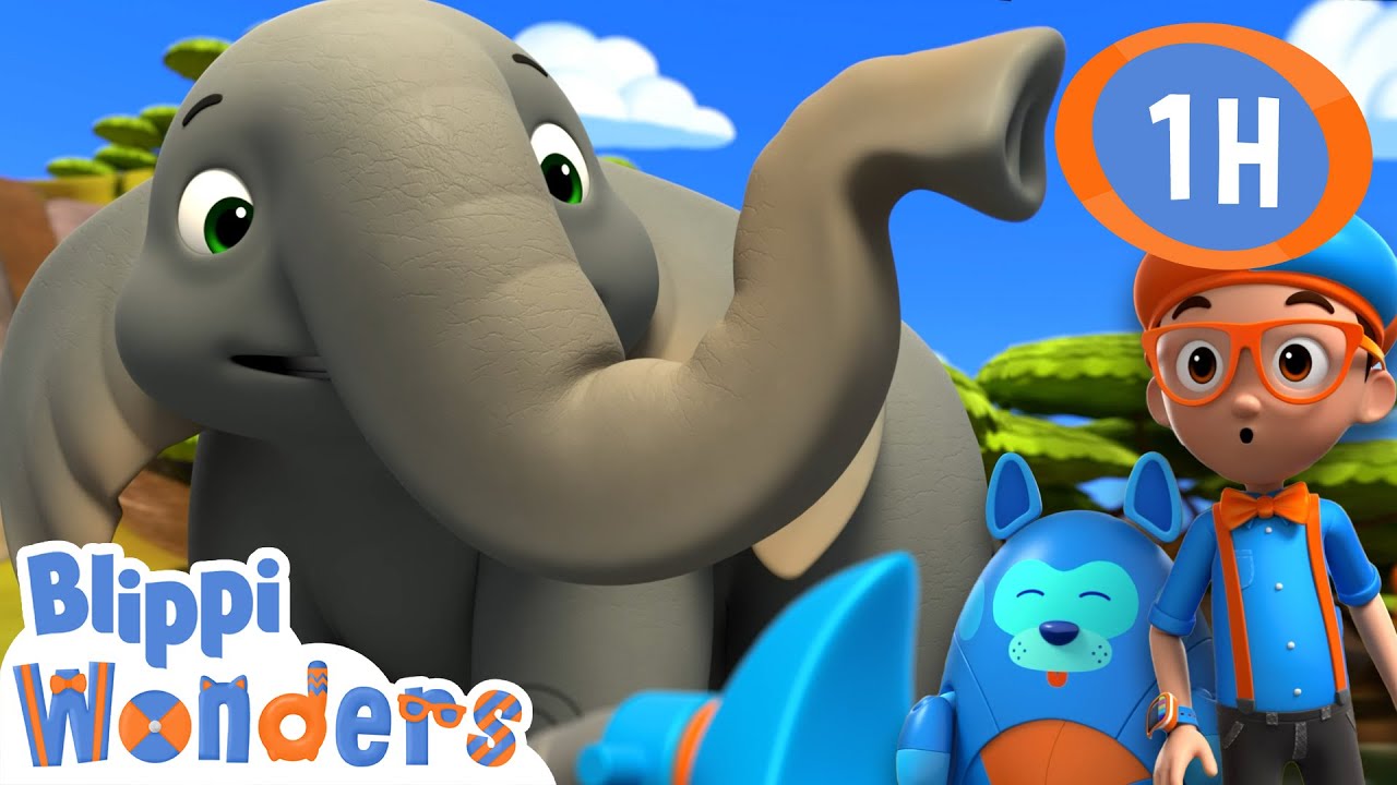 🐘 Blippi learns about Elephants🐘 | Animals for Kids | Animal Cartoons ...