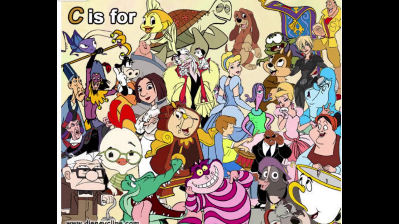 Types of Disney cartoons names by alphabetic order - YouTube