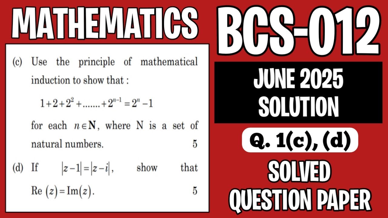 P2- 1(c), (d) | BCS 012 June 2025 Solution | BCS012 Solved Question Paper | BCS12 Important ...