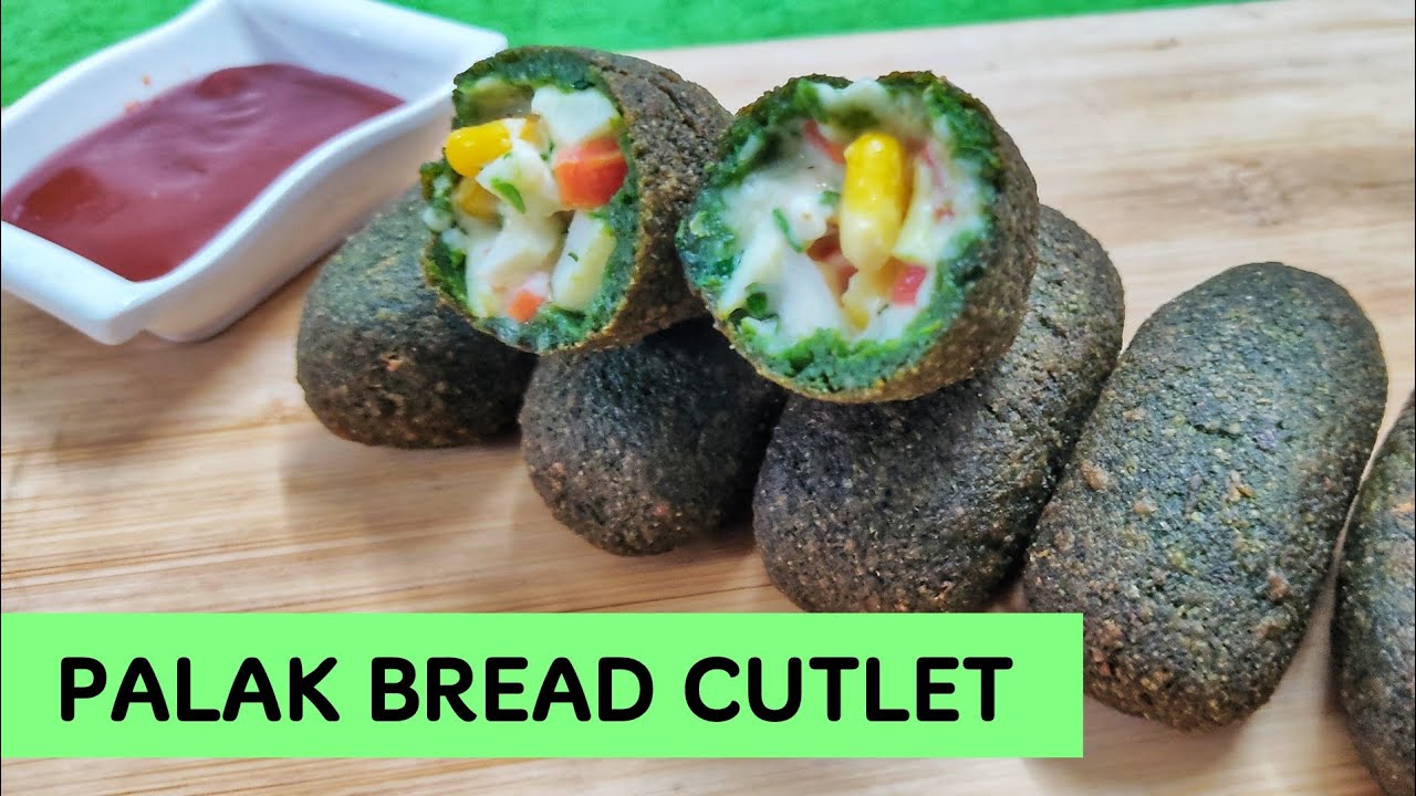 Palak Bread Cutlet Recipe | Palak bread roll | Palak cheese roll ...