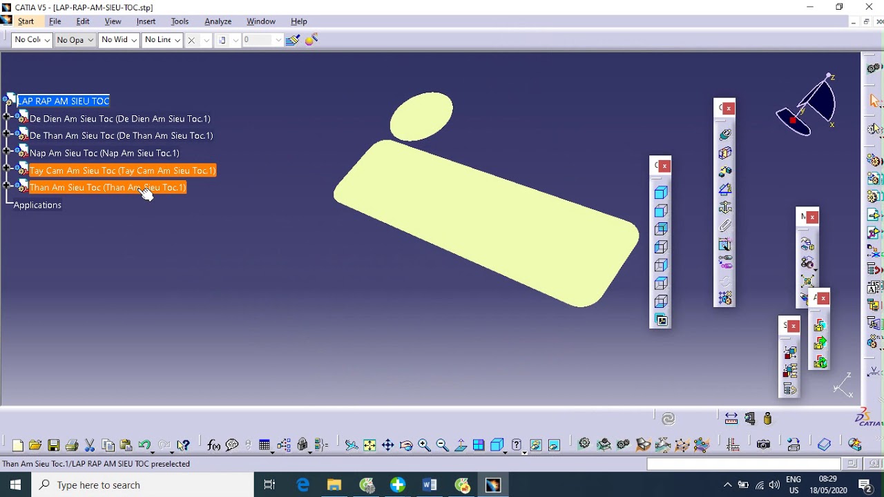 CATIA MỞ FILE STEP STP IGS - YouTube