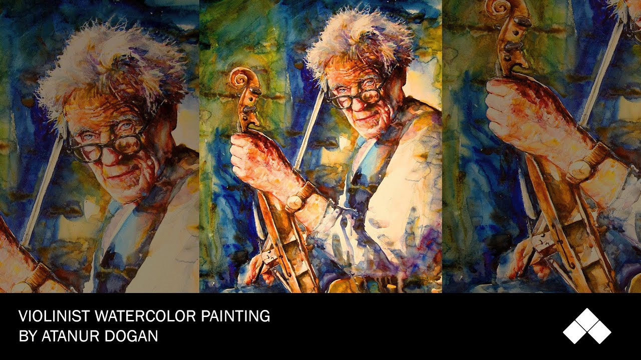 Violinist Watercolor Painting by Atanur Dogan | Logic Exclusive - YouTube