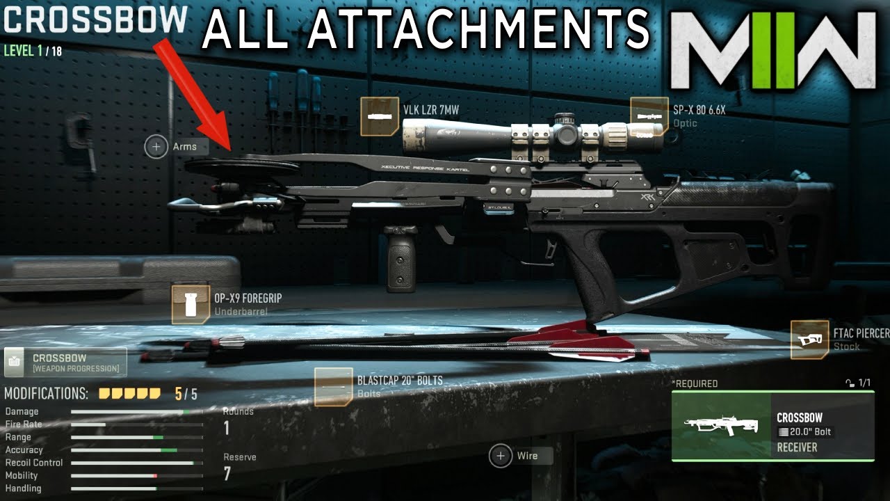 🔴All Attachments on CROSSBOW in Modern Warfare II - YouTube