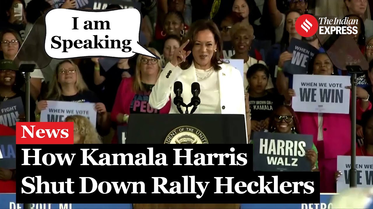 US Election 2024: Kamala Harris Snaps Back At Hecklers In Michigan ...