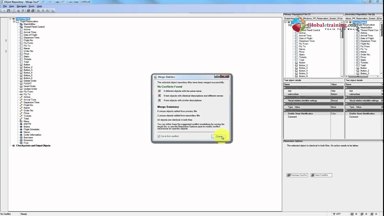 Uft Qtp Or Object Repository Compare And Merge Youtube