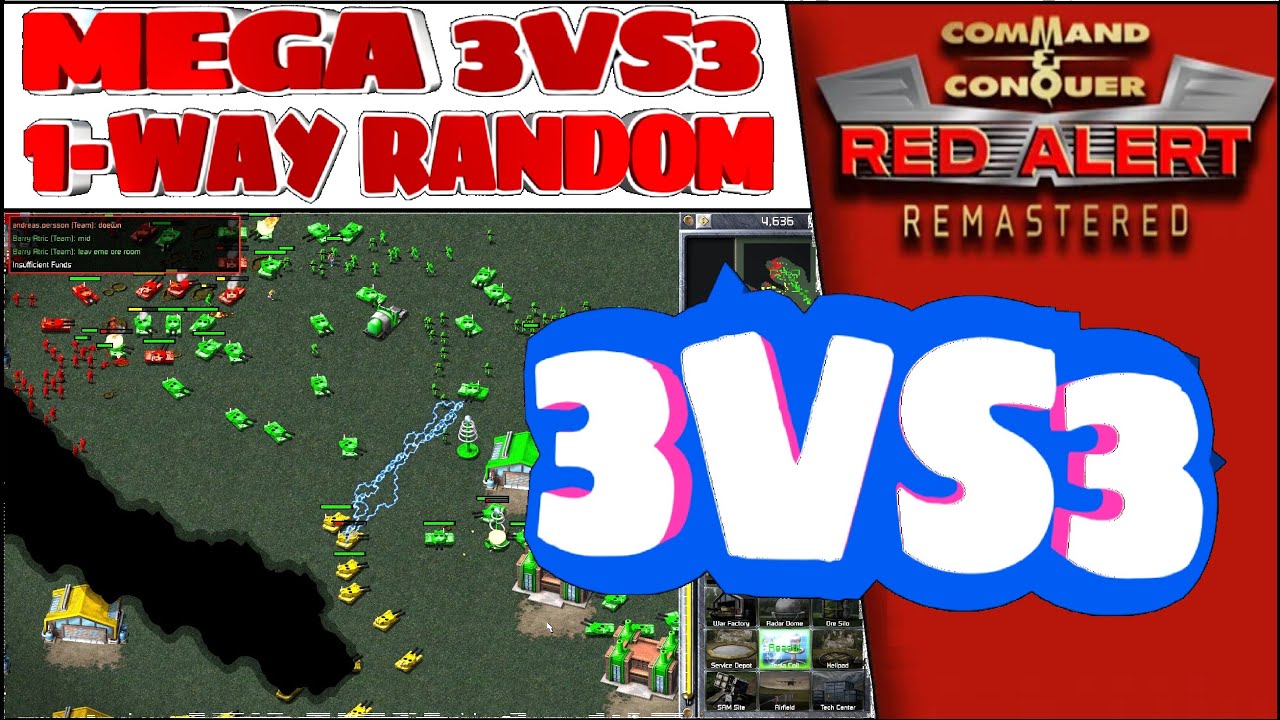 (393) - C&C Remastered - Mega 3vs3 1-Way Random (3vs3) - YouTube
