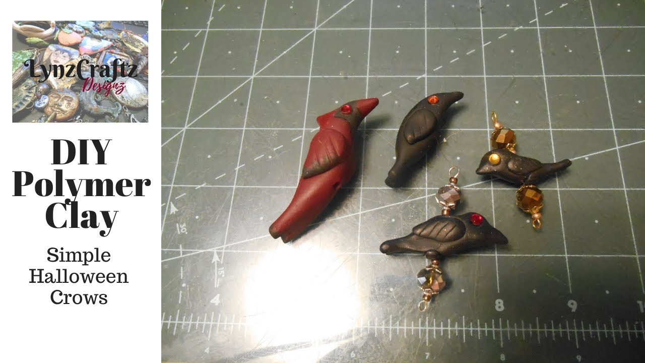 #diy #polymerclay #halloween Crows - YouTube