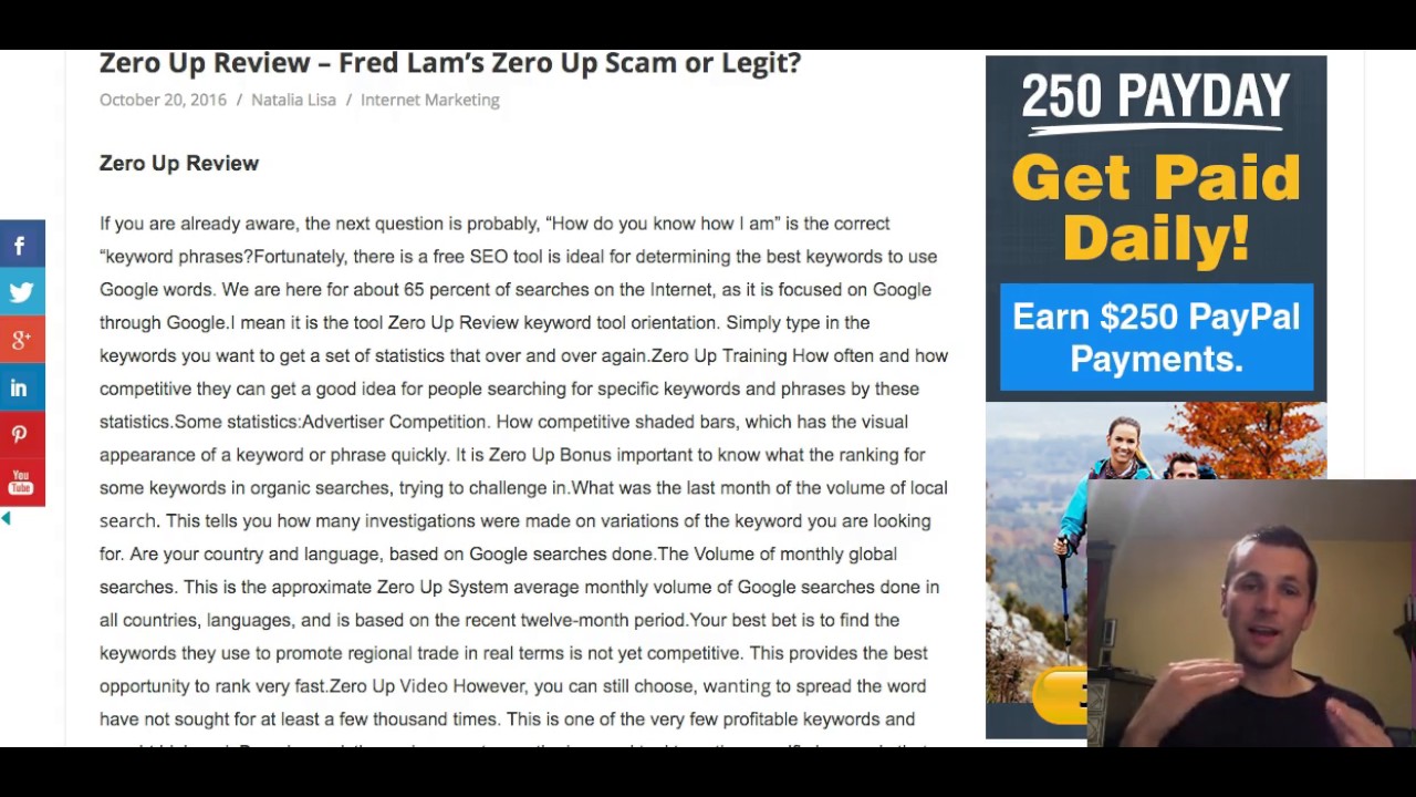 Zero Up Review 2017 - Zero Up "DEMO" By: Fred Lam - Is It Safe? - Youtube - YouTube