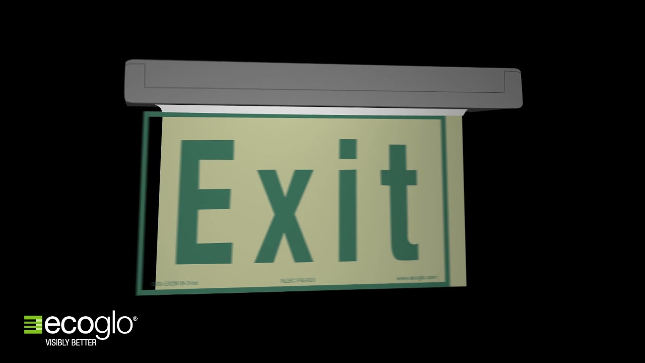 Ecoglo New Zealand - Hybrid PL Exit Sign - YouTube