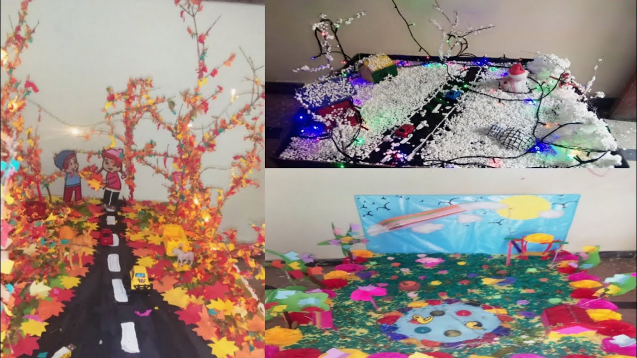 ART AND SCIENCE EXHIBITION : SEASONS PROJECTS - Autumn craft - YouTube