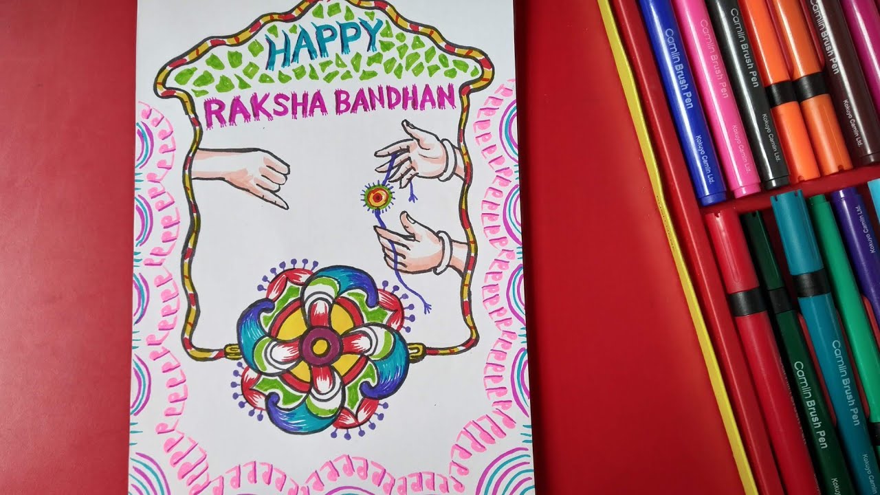 Raksha Bandhan Drawing | Very Easy & Beautiful Rakhi Drawing | Easy ...