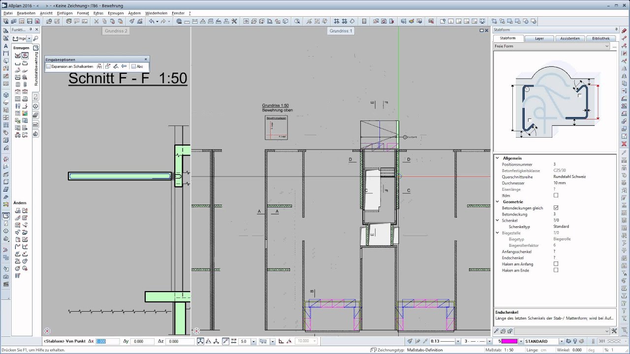 Allplan 2016 - Bewehrungsplan erstellen mit Assistenten - YouTube