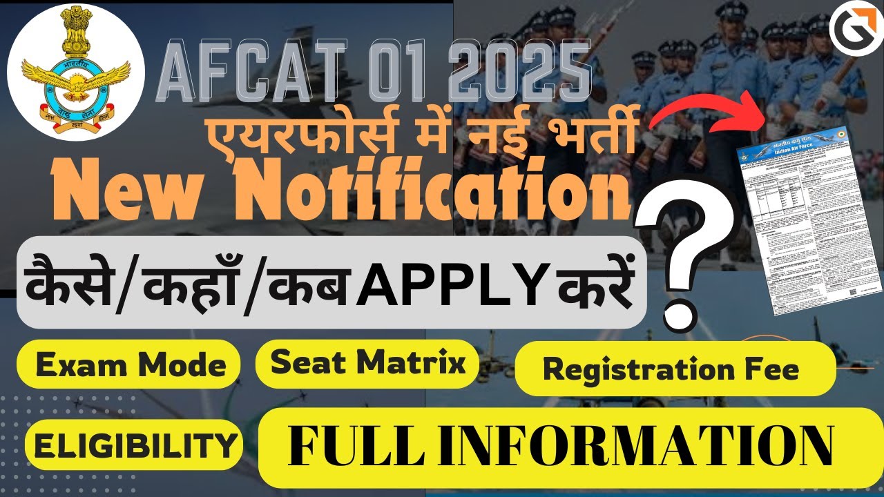 AFCAT 1 2025 Notification Out // Age /Exam Pattern/Eligibility // Full Info. - YouTube