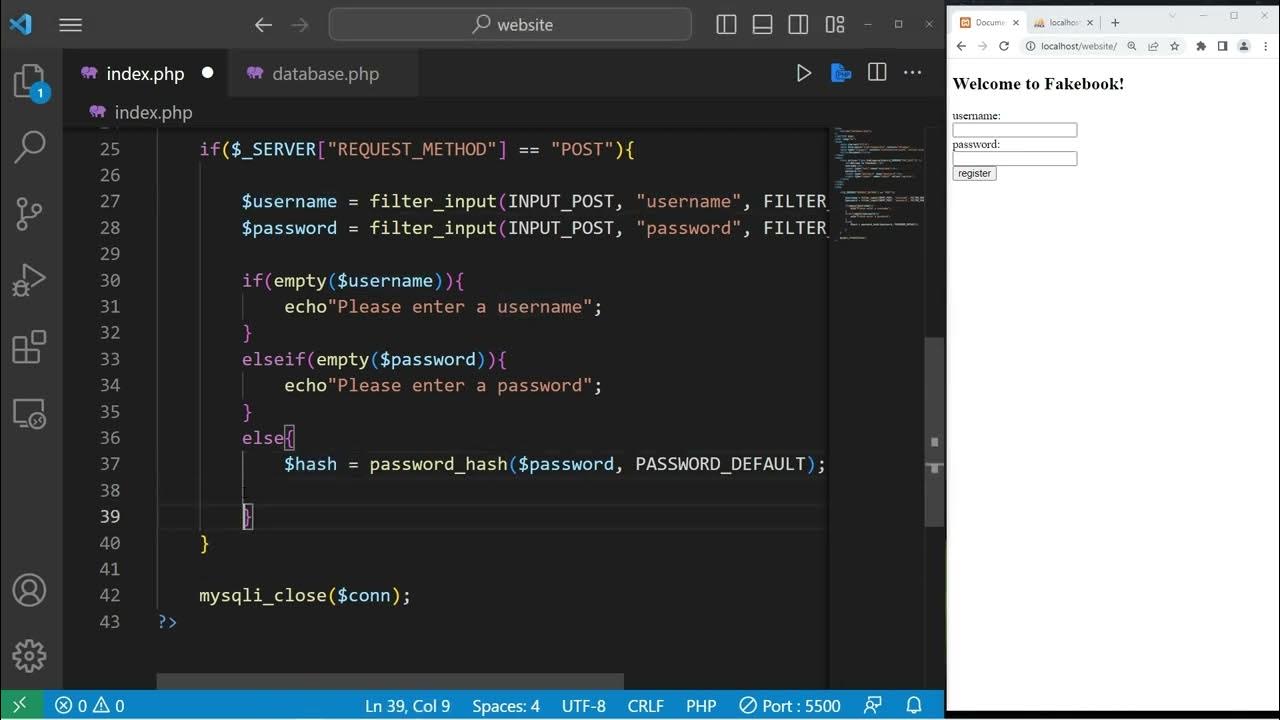 PHP registration form project - YouTube