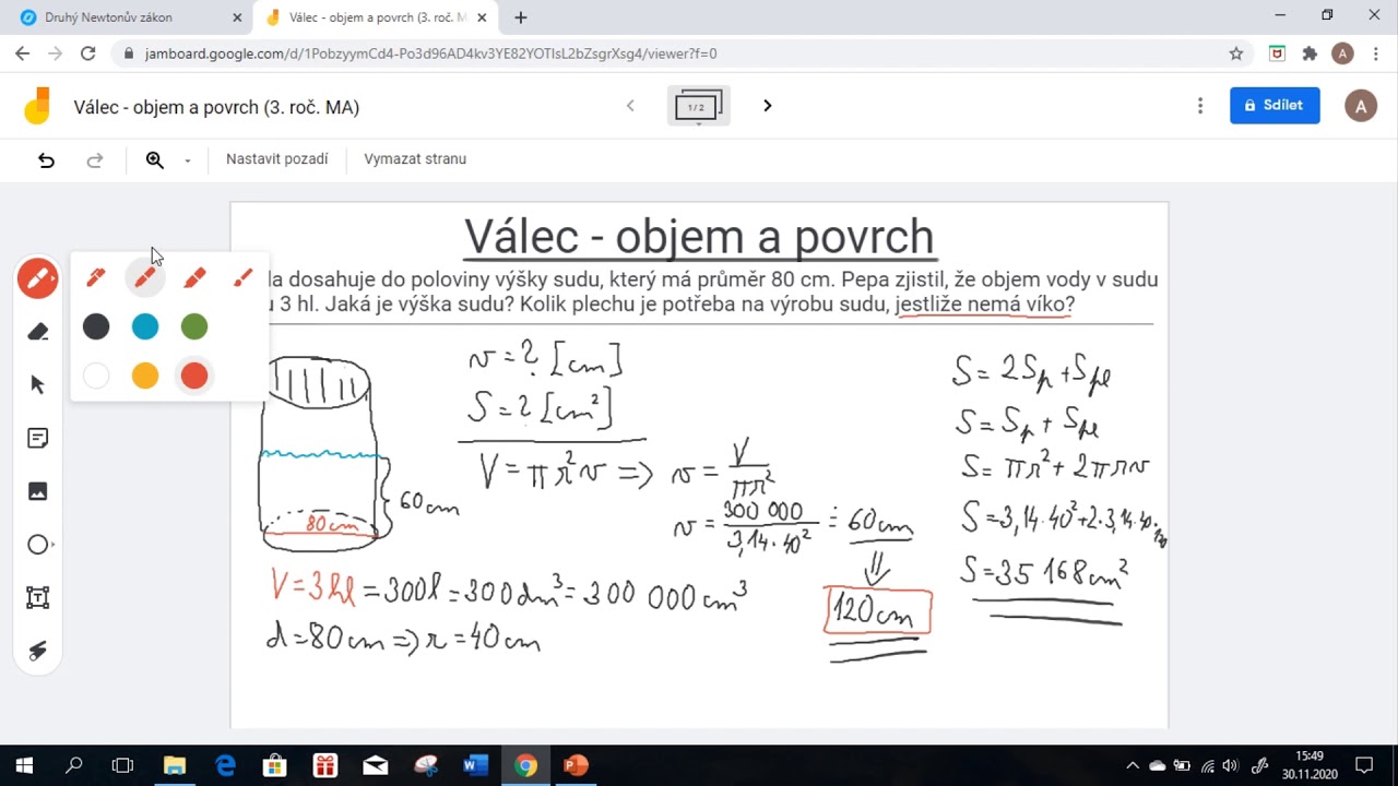 Válec - objem a povrch - YouTube