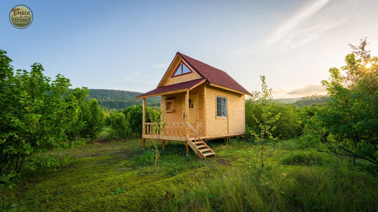 The Man Who Built A Wooden House From Scratch With Only Basic Tools ...