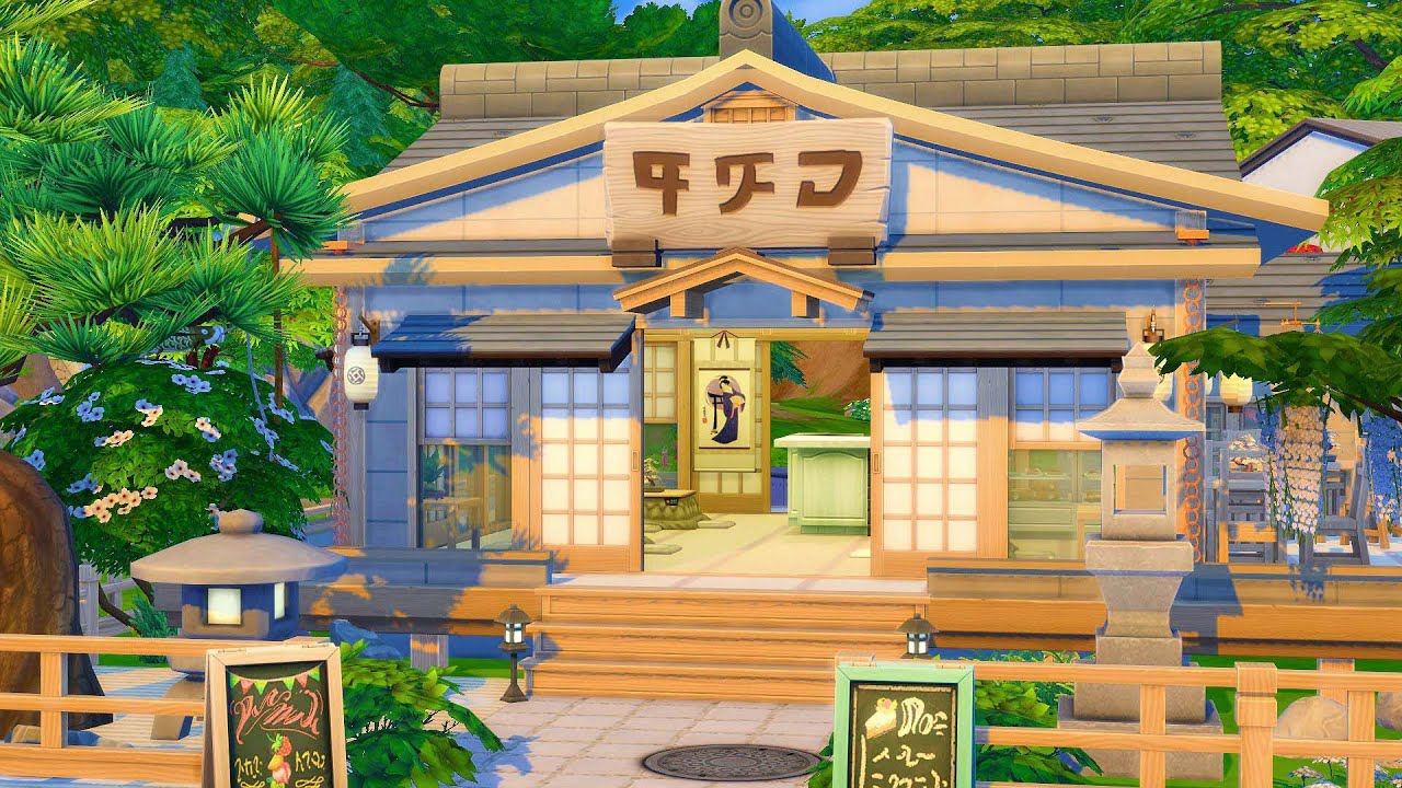 The Sims 4 SNOWY ESCAPE TEA HOUSE ☕️ Café Speed Build - YouTube