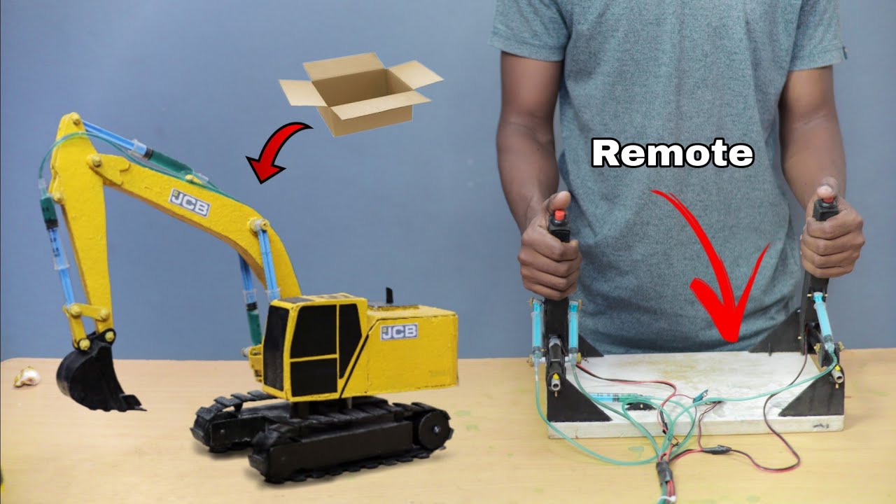 How to Make Remote control JCB using cardboard | part 2 | കാർഡ്ബോർഡ് ...