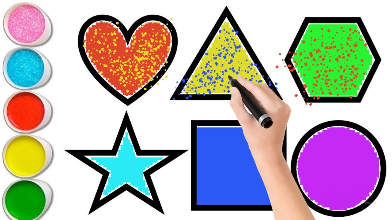 educational shape's triangle square circle rectangle star drawing for ...