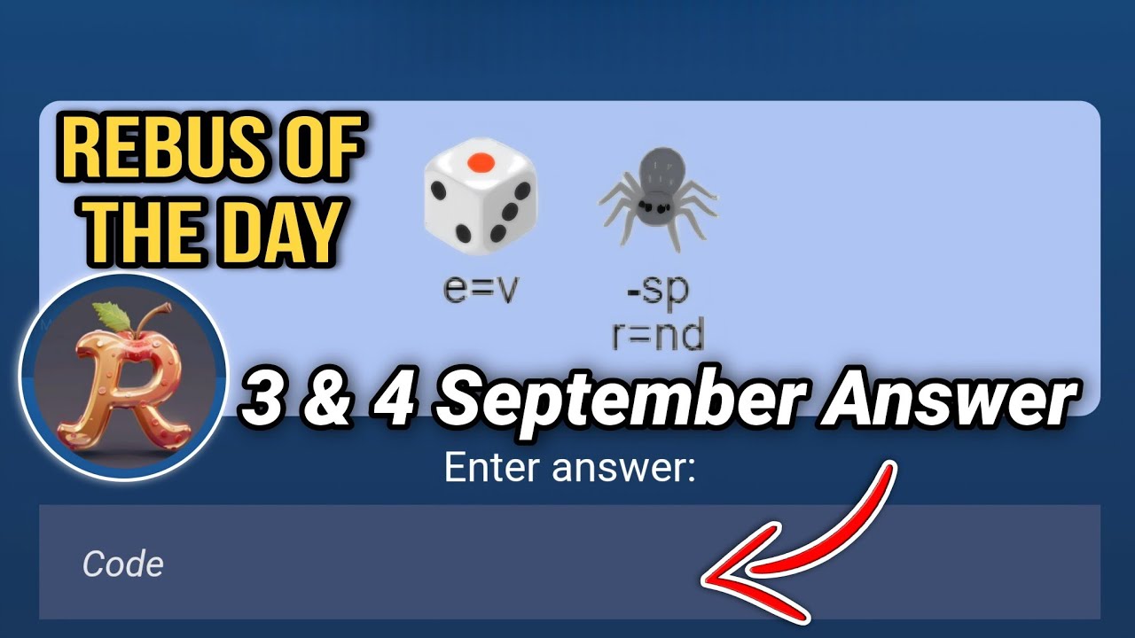 3 & 4 September X Empire Rebus of the Day Code | Rebus of the day Musk ...