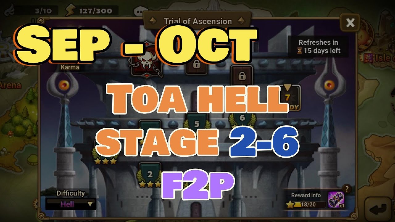 Sep-Oct 2024 ToA Hell Stages 2-6 F2P Teams - Summoners War (SW) - YouTube