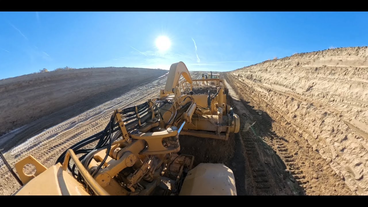CAT D9G And 637C Finishing Up The Pit In 360 VR And Some Drone Video ...