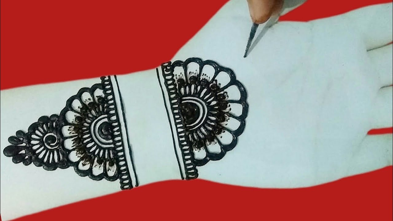 Latest Indian Front Hand Mehndi Bail Design||Most Easy And Simple Henna ...