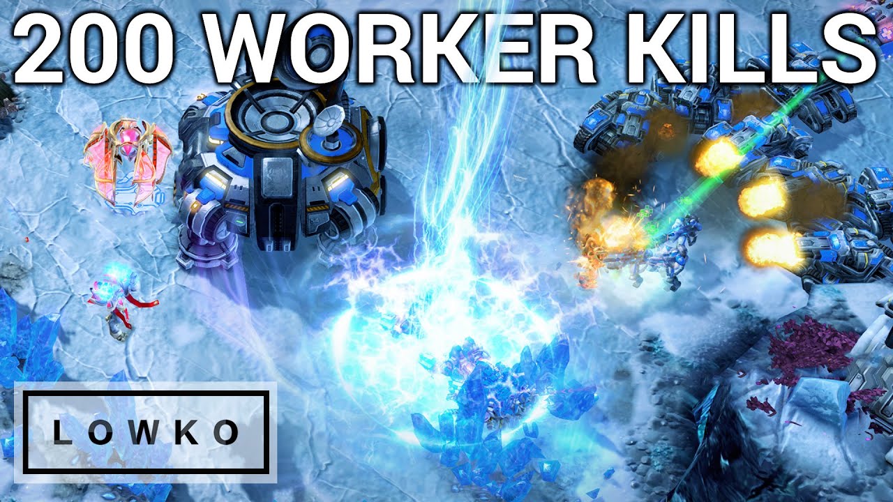 StarCraft 2: 200 WORKER KILLS! (ShoWTimE vs HeRoMaRinE) - YouTube