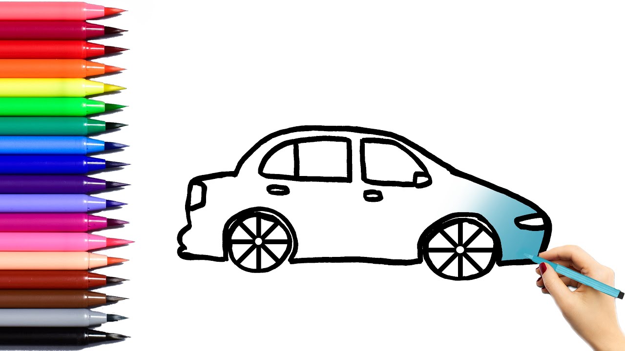 How To Draw A Cute Car | Easy Car Drawing | Learn Step by step ...